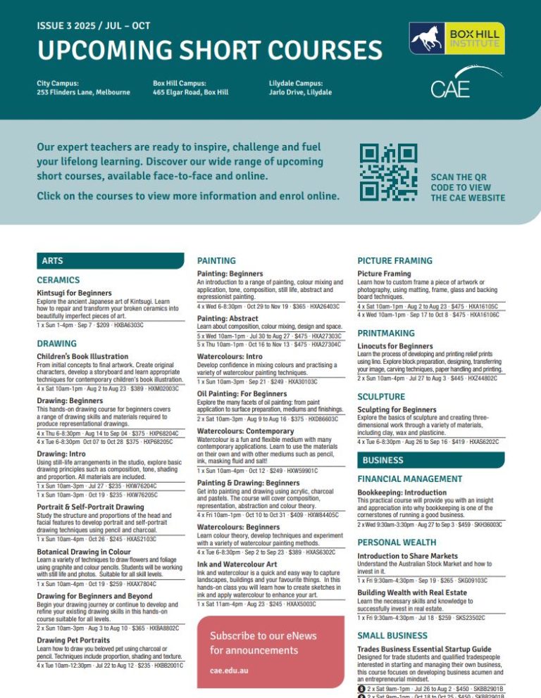 UPCOMING SHORT COURSES | CAE